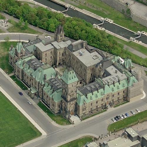 Canadian Parliament East Block in Ottawa, Canada (Google Maps)