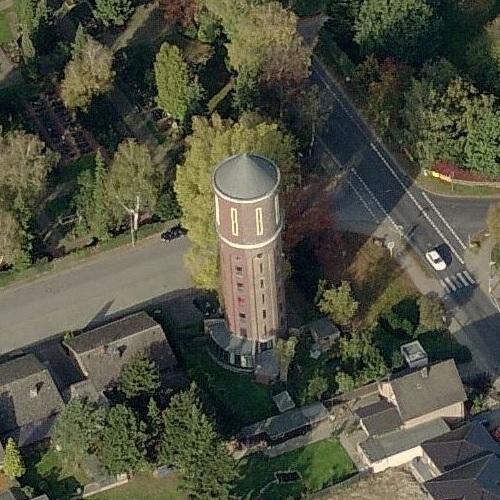 Merken water tower in Merken, Germany - Virtual Globetrotting