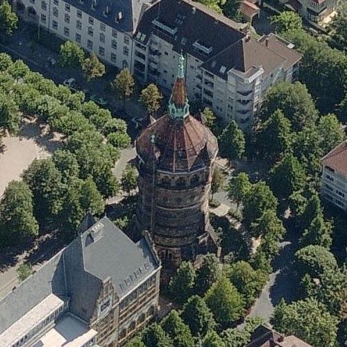 Worms water tower in Worms, Germany (Google Maps)