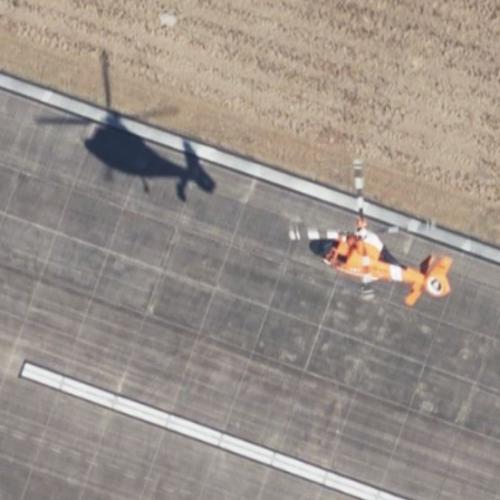 U.S. Coast Guard helicopter flying in Jacksonville, FL (Google Maps)