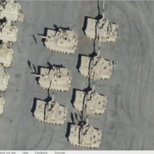 U.S. M1A2 tanks in Killeen, TX (Google Maps)