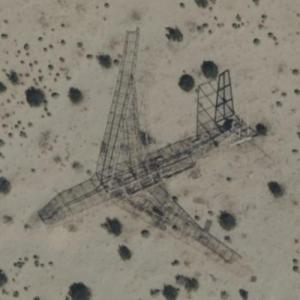 Aircraft skeleton in China Lake, CA - Virtual Globetrotting
